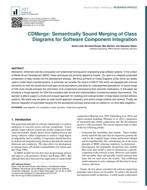 Pdf Cdmerge Semantically Sound Merging Of Class Diagrams For