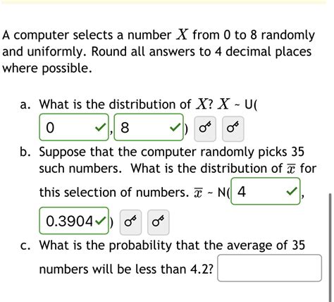 a computer selects a number x from 0 to 8 randomly