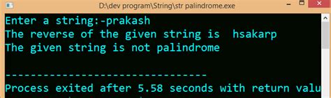 Write A Program In C To Check The Given String Is Palindrome Or Not
