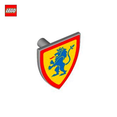 Minifigure Shield Triangular With Blue Lion On Yellow Background Lego