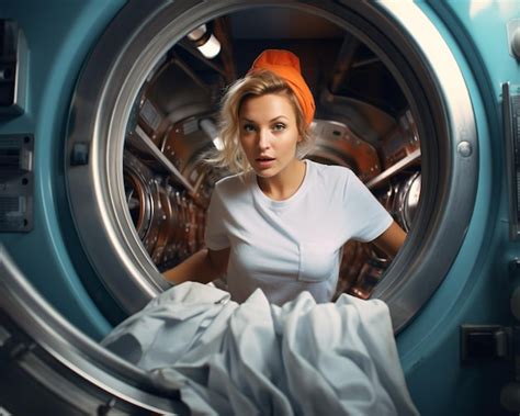 Premium Ai Image Woman Doing Laundry