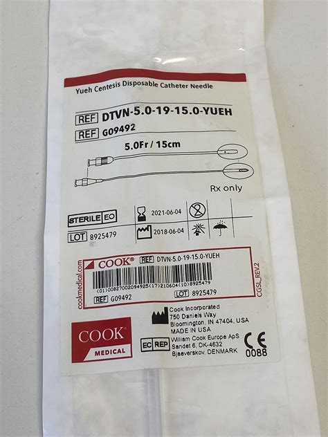 New Cook Medical Yueh Centesis Disposable G09492 Exp 2021 06 K10