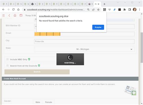 Unable To Add An Adult As Mbc To A Scout Both In Same Unit Scoutbook And Scoutbook Plus Bugs