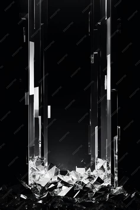 Premium Ai Image A Black And White Photo Of Shattered Glass On A