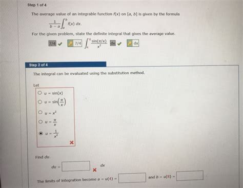 Solved Step Of The Average Value Of An Integrable Chegg