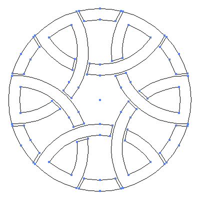 家紋六つ割り輪崩しのフリー画像 背景透過 とベクター素材 eps 家紋epsフリー素材の発光大王堂
