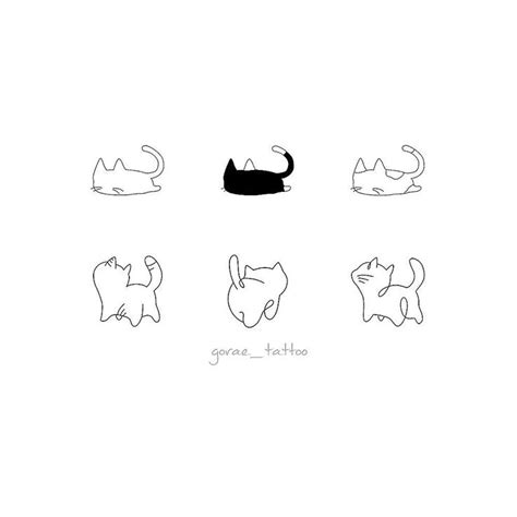 Tattooist고래 미니타투 우정타투 라인타투 On Instagram 야옹 🐱 Cat Flash