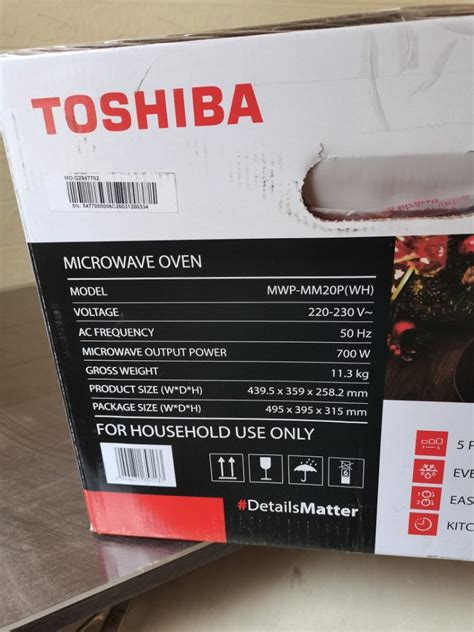 TOSHIBA 東芝 MWP MM20P 20公升旋鈕式微波爐 家庭電器 廚房電器 其他廚具 Carousell