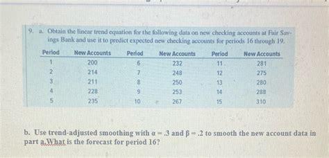Solved 9 A Obtain The Linear Trend Equation For The Following Data On Course Hero