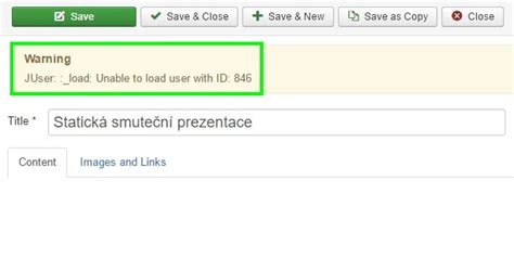 Warning Juser Load Unable To Load User With Id