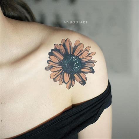 Sunflower Nipple Tattoo