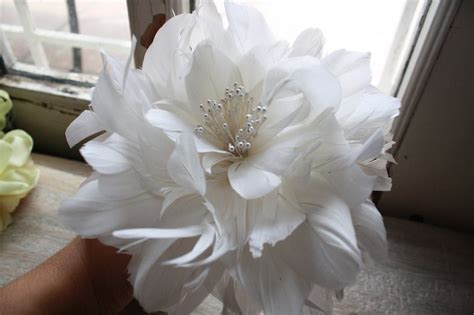 Feather Flower Tutorial How To Make Feather Flower Feather Etsy