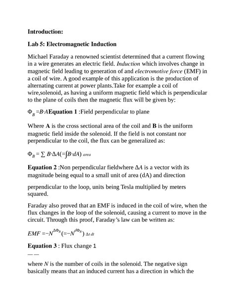 Electromagnetic Induction Lab Report Browsegrades