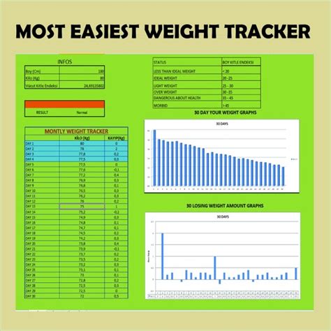 Weight Tracker Weight Tracker Excel For Weight Tracking Etsy
