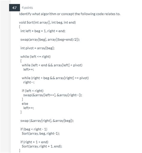 Solved 46 4 Points Identify What Algorithm Or Concept The