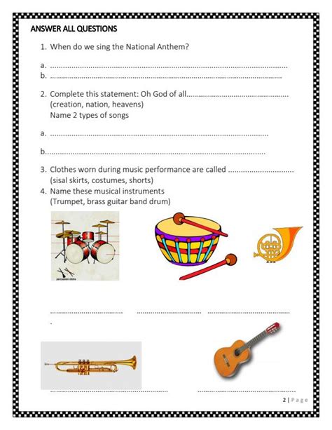 Grade 2 Creative Arts End Of Term 1 Exam 2024 2171