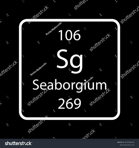 Seaborgium Symbol Chemical Element Periodic Table Stock Vector Royalty