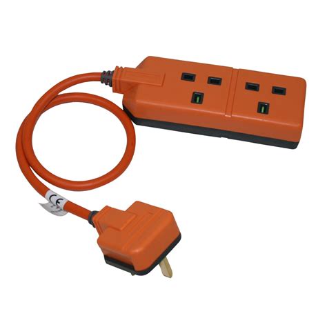 Masterplug 2 Socket 13a Orange Extension Lead 0 5m Departments Diy At Bandq
