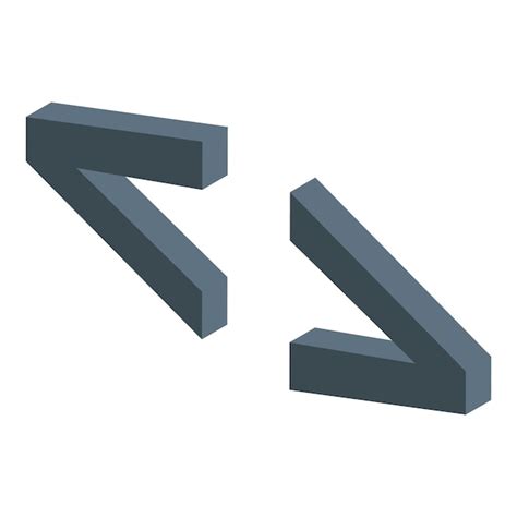Premium Vector 3d Isometric Less Than And Greater Than Signs Facing