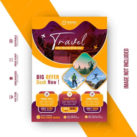 Premium Vector Travel Or Trip Flyer Design Template