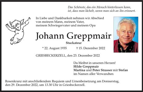 Johann Greppmair Aichacher Zeitung Trauerportal Trauerportal Der