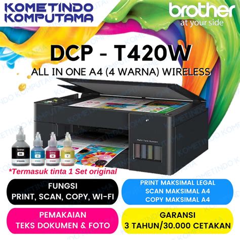 Jual T420W Brother Printer Ink Tank DCP T420W Print Scan Copy Wi Fi DCPT420W GARANSI RESMI T420