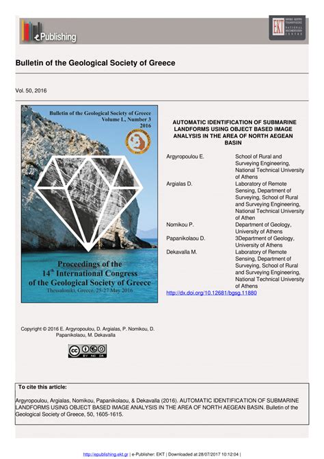 Pdf Automatic Identification Of Submarine Landforms Using Object