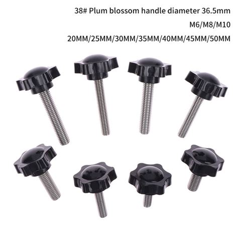 2pcs Thread Star Shaped Clamping Bolt Knob Bakelite Plastic Head Handle