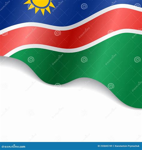 Namibian Flag Wavy Abstract Background Vector Illustration Stock