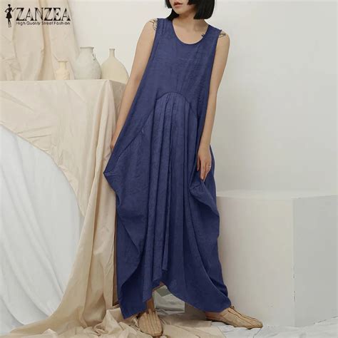 Zanzea 2019 Summer Maxi Long Dress Vintage Sundress Women Bohemian
