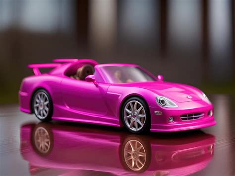 Premium Ai Image Cute Pink Car Plastic Dolls Car