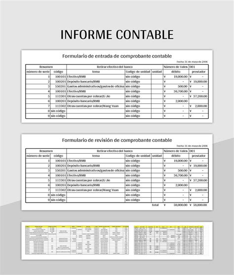 Plantilla de Formato Excel Informe Contable y Hoja de Cálculo de Google