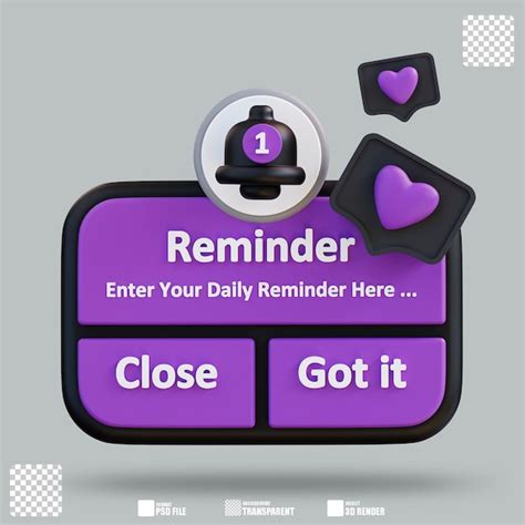 Rappel Dillustration 3d 2 Psd Premium