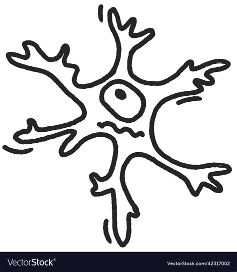 Neuron Hand Drawn Sketch Doodle Royalty Free Vector Image
