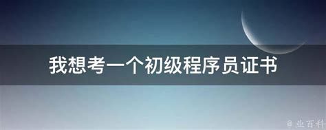 我想考一个初级程序员证书 业百科