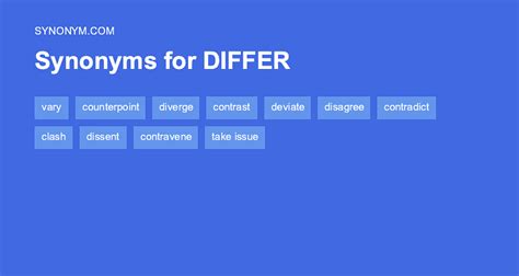 Another Word For Differ Synonyms And Antonyms