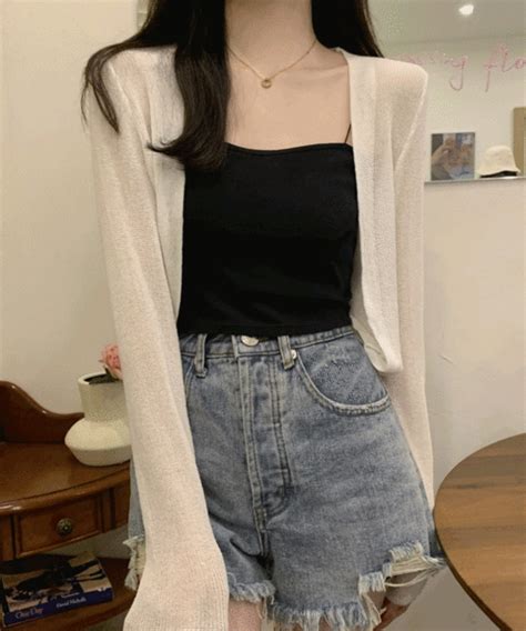 모어라벨 [썸머가디건 6col] 하늘하늘 여름 시스루 긴팔 니트 가디건