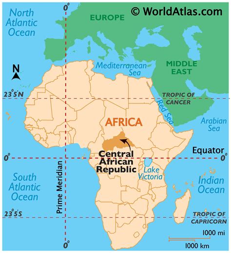 Where Is Central African Republic Located On A Map