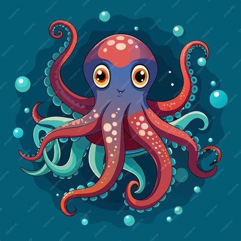 A Cartoon Drawing Of An Octopus With The Words Octopus On It Premium
