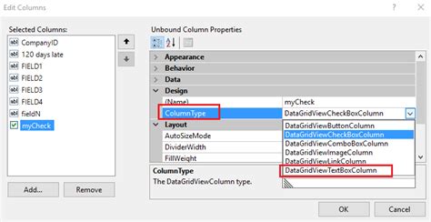Solved VB Net DataGridView Show Bit Field As Text Column Not CheckBox