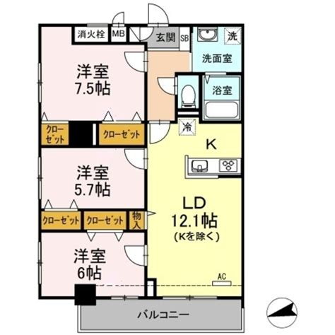 都営三田線 志村坂上駅 地上7階建て 築6年 東京都板橋区前野町4丁目 183万円／3ldk 洋室57 洋室6 洋室75 Ldk14