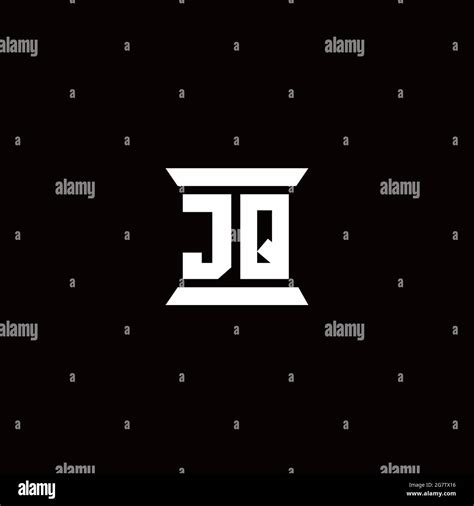 JQ Logo Initial Letter Monogram With Pillar Shape Design Template