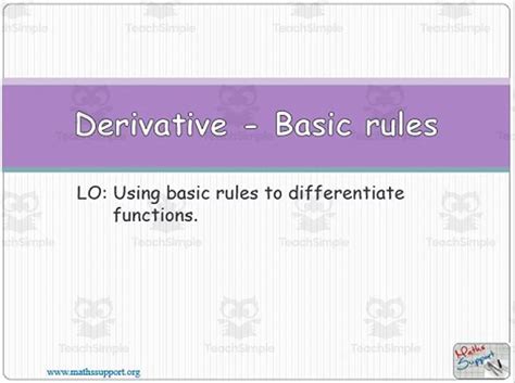 Basic Rules Of Derivative By Teach Simple