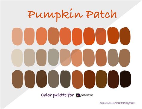 Orange Procreate Color Palette Procreate Pumpkin Patch Color Etsy