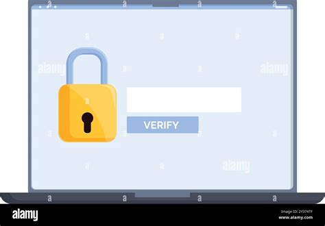 Laptop Showing Two Factor Authentication With Padlock And Verify Button