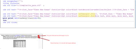 ods rtf text indent and wrapping sas support communities