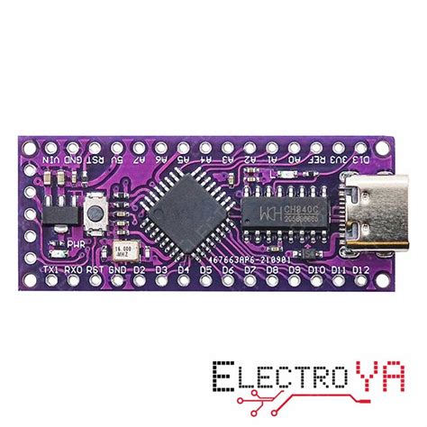 Placa Nano V30 Lgt8f328p Usb C Electroya Robótica Y Electrónica
