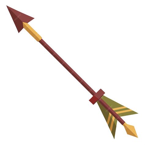 Detailed Vector Illustration Of A Medieval Arrow With Feathered