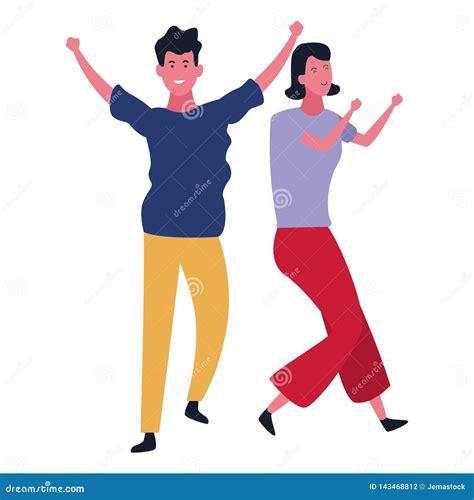 Couple Having Fun And Dancing Stock Vector Illustration Of Happy