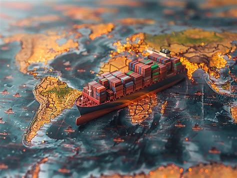 Container Ships Global Logistics Network Premium Ai Generated Image